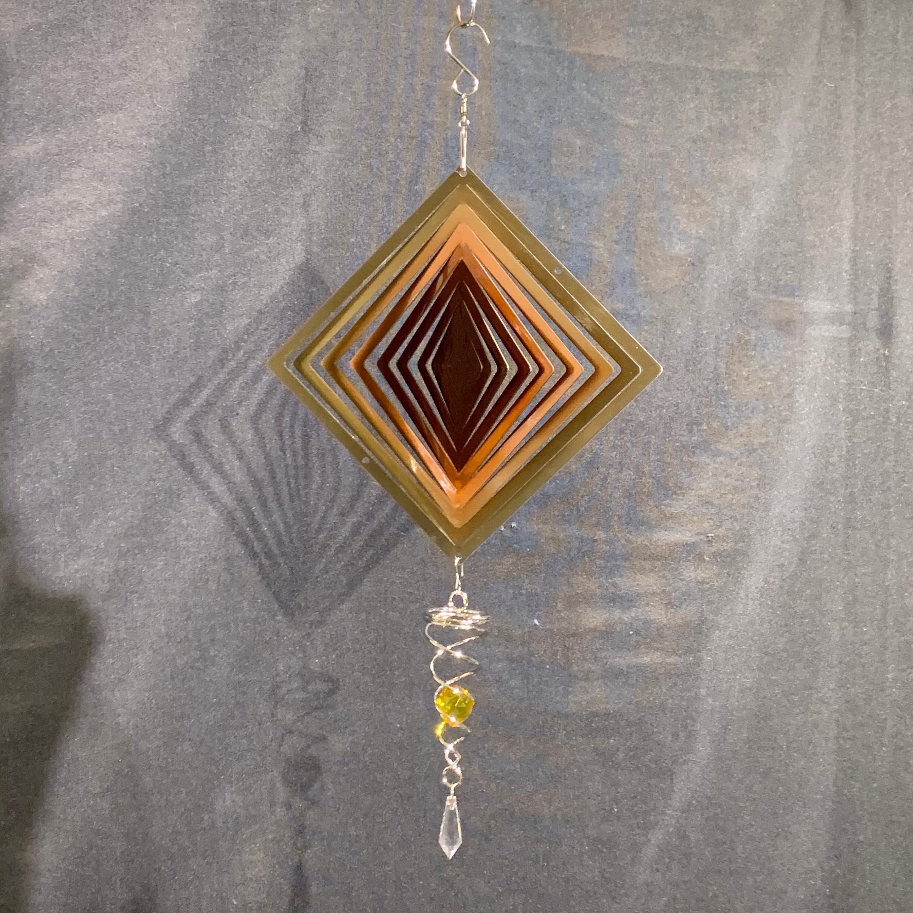 Square Wind Spinner With Crystal Ball: Stainless Steel Garden Decor - Etsy