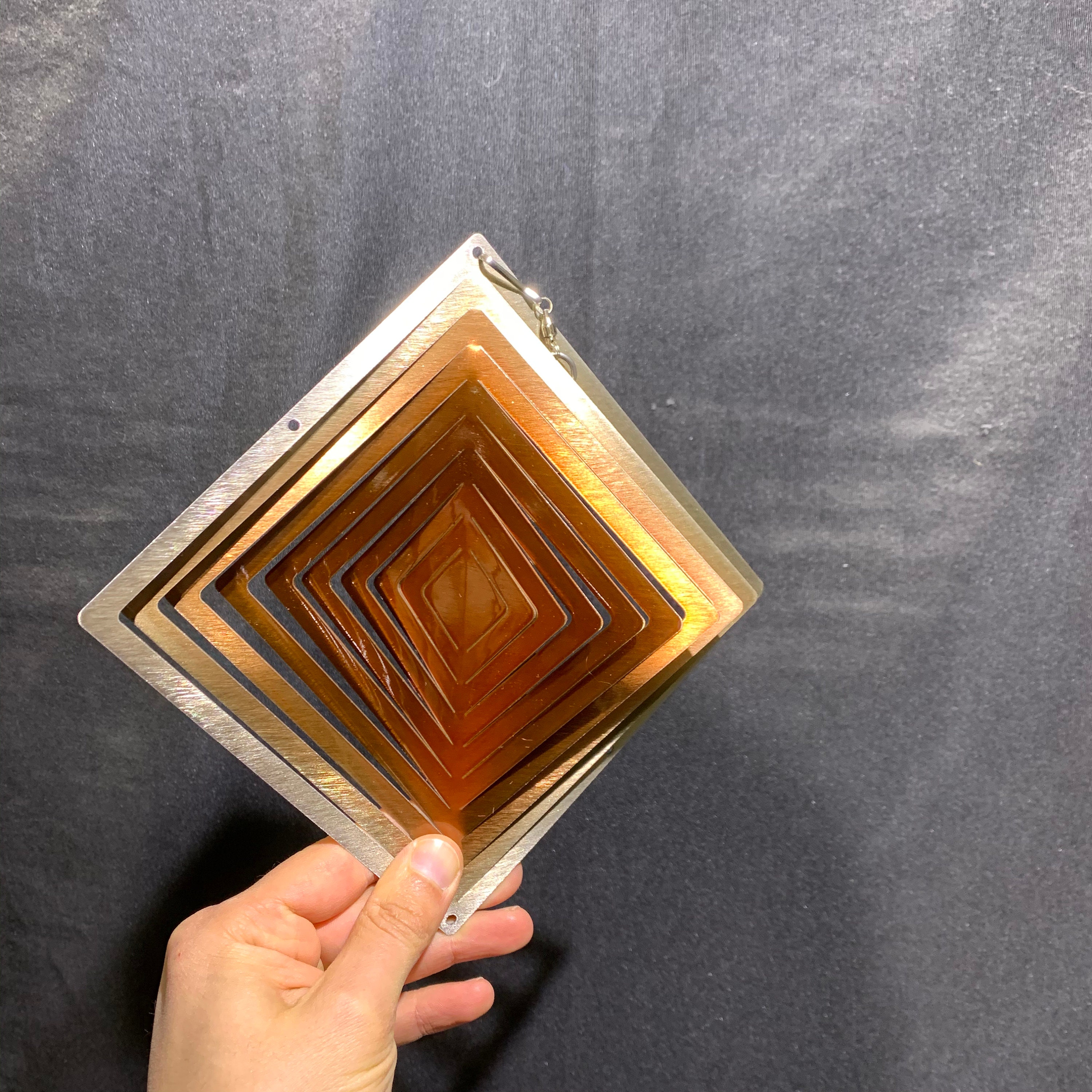 SQUARE Wind Spinner Silver&gold Color. Home and Garden Decoration ...