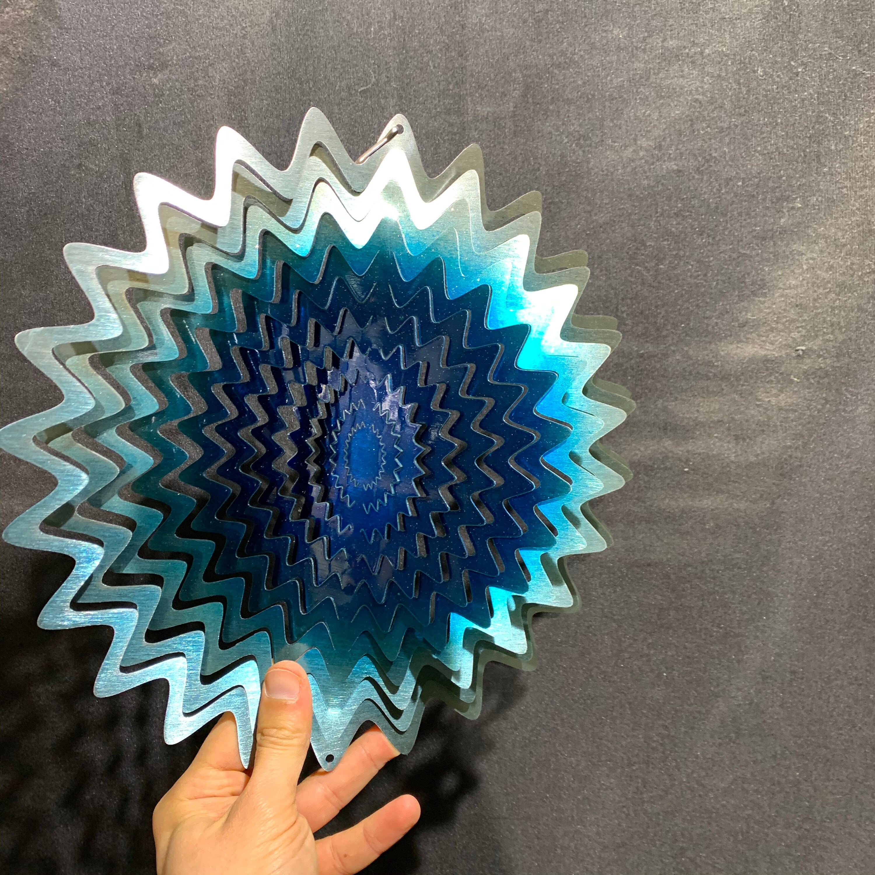 STAR WAVE Wind Spinner 12 and TAIL With 2 Crystal Ball. Silver&blue ...