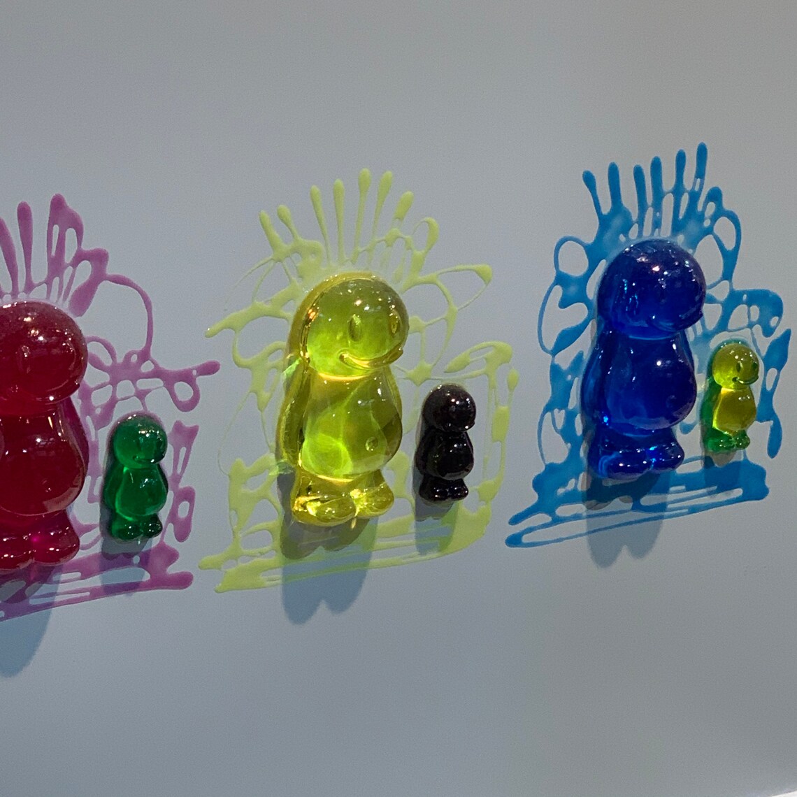 JELLY BABY FAMILY 3D Liquid Artwork Wall Art Decor Handmade | Etsy