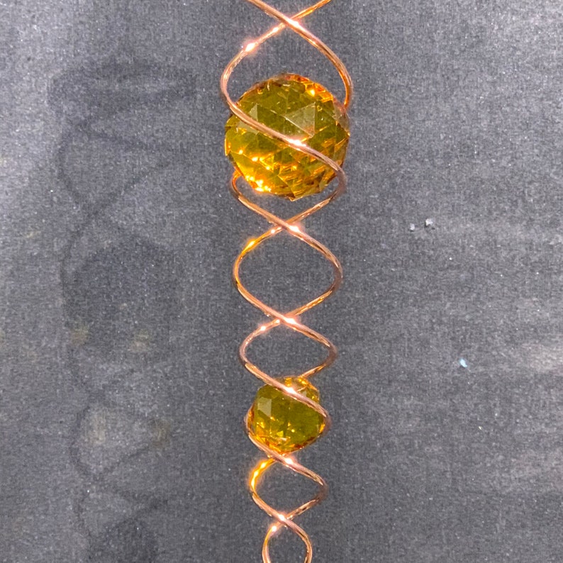 SQUARE Wind Spinner 12 and TAIL With 2 Crystal Ball. Silver&gold Color ...