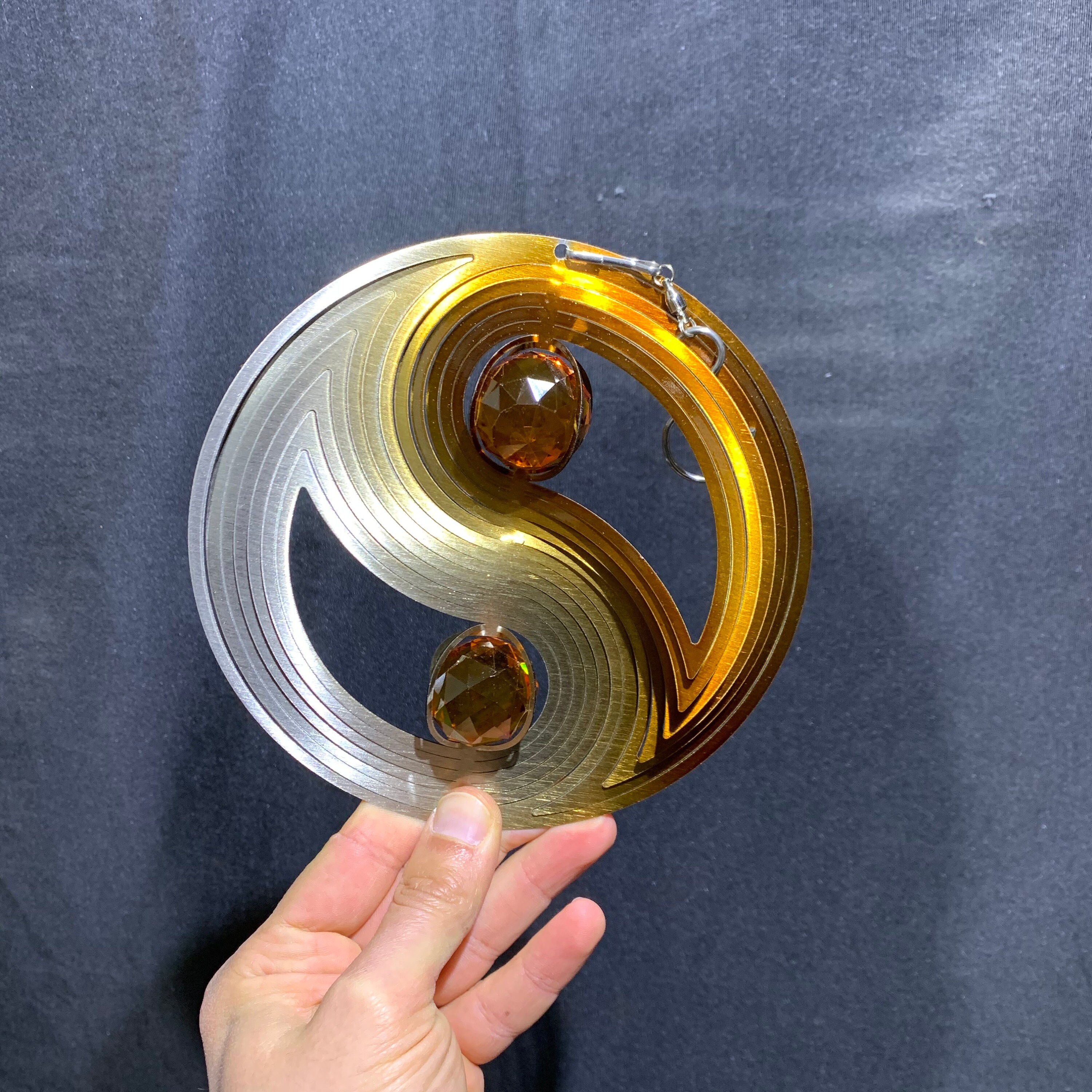 YIN and YANG Wind Spinner 6 With Mini Twister Tail Crystal Balls ...
