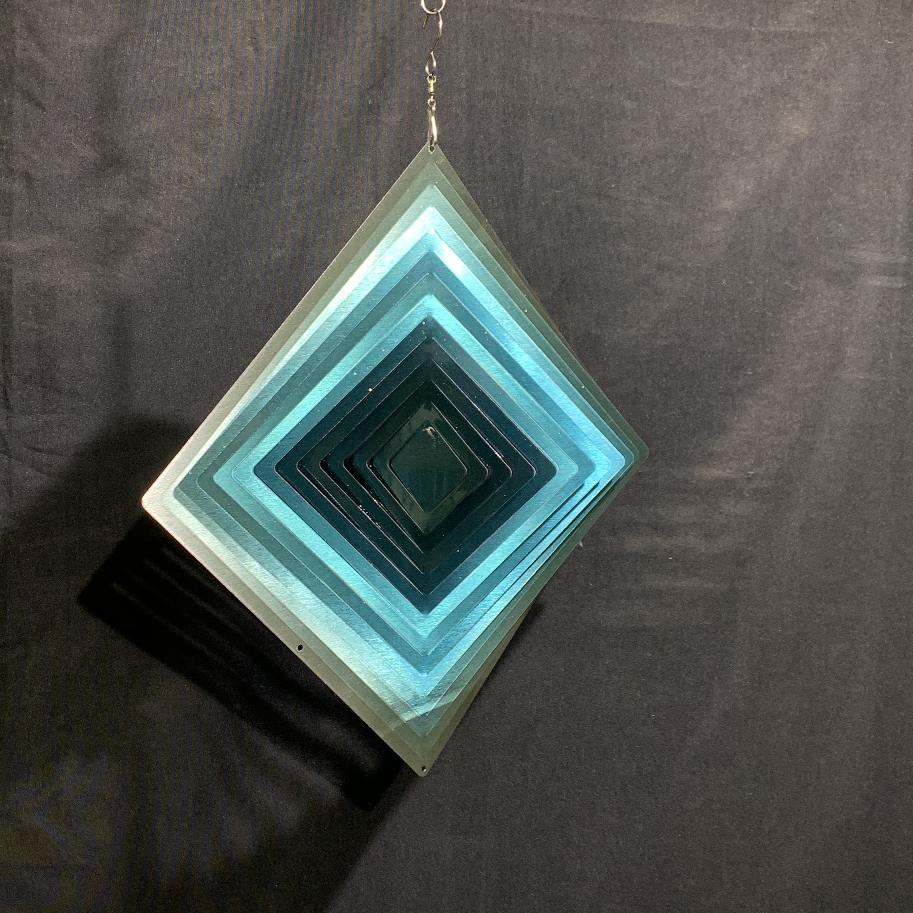 SQUARE Wind Spinner Blue&silver Color. Home and Garden Decoration ...