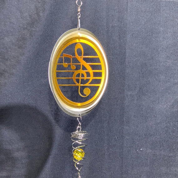 MUSIC NOTE Wind Spinner and Mini Tail With Crystal Ball. | Etsy UK