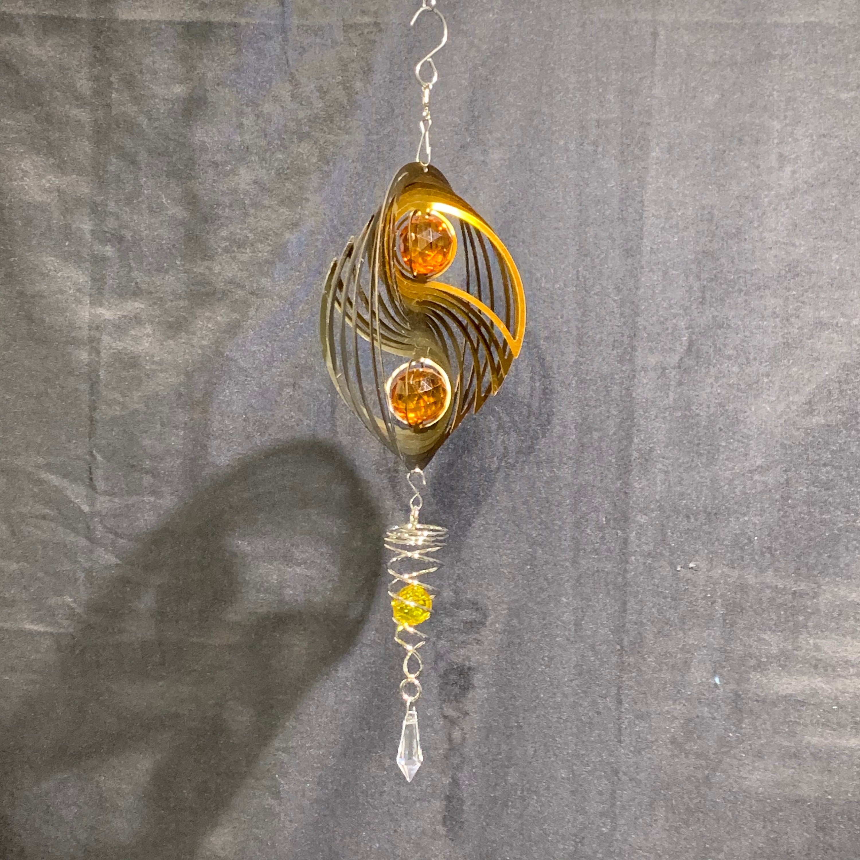 YIN and YANG Wind Spinner 6 With Mini Twister Tail Crystal Balls ...