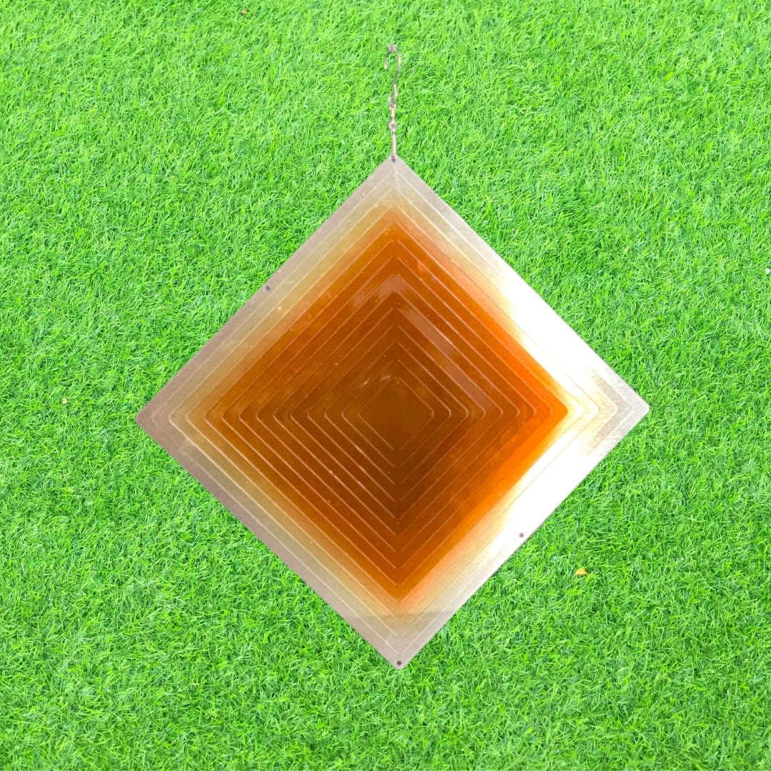 SQUARE Wind Spinner Silver&gold Color. Home and Garden Decoration ...
