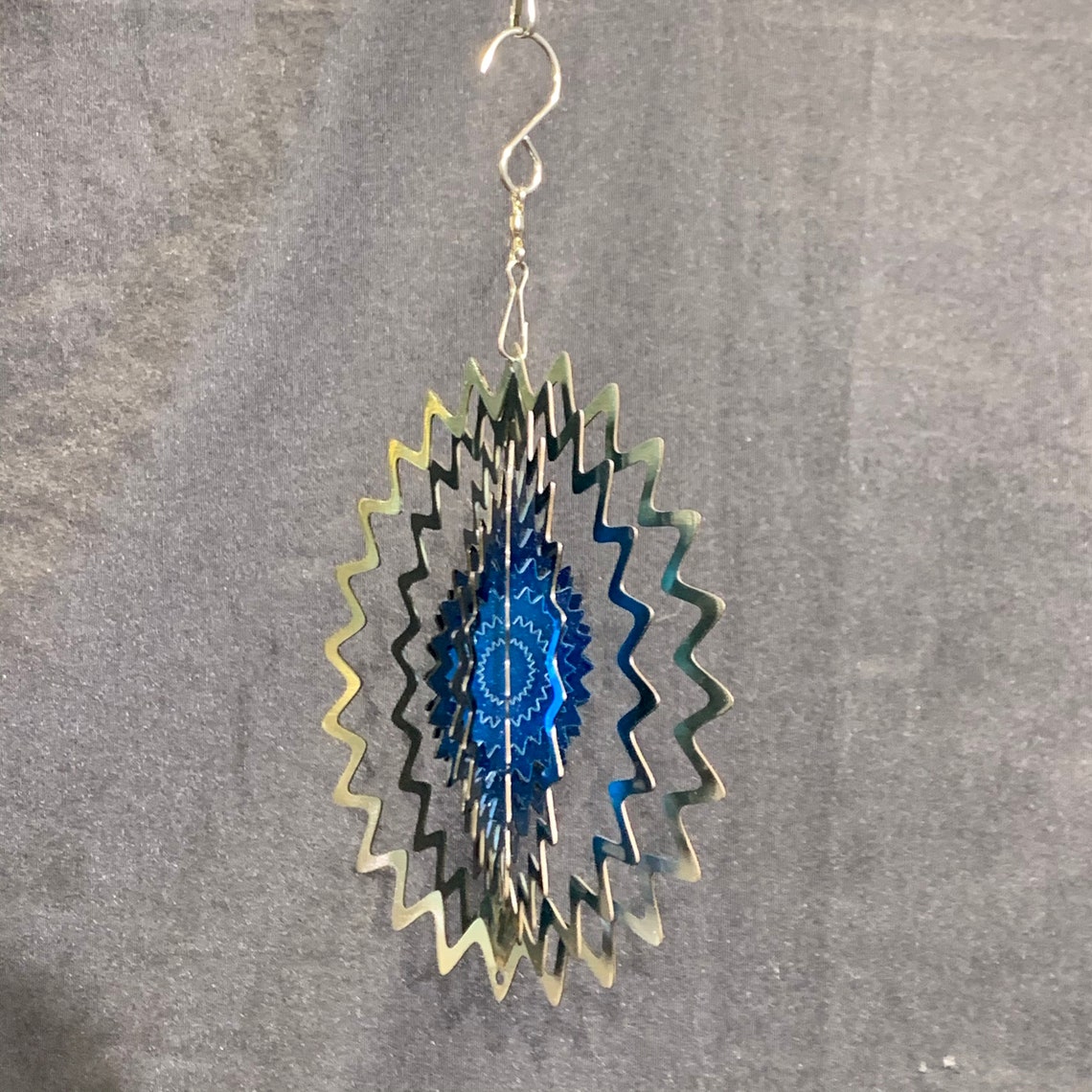 STAR WAVE Wind Spinner Silver&blue Color. Home and Garden - Etsy