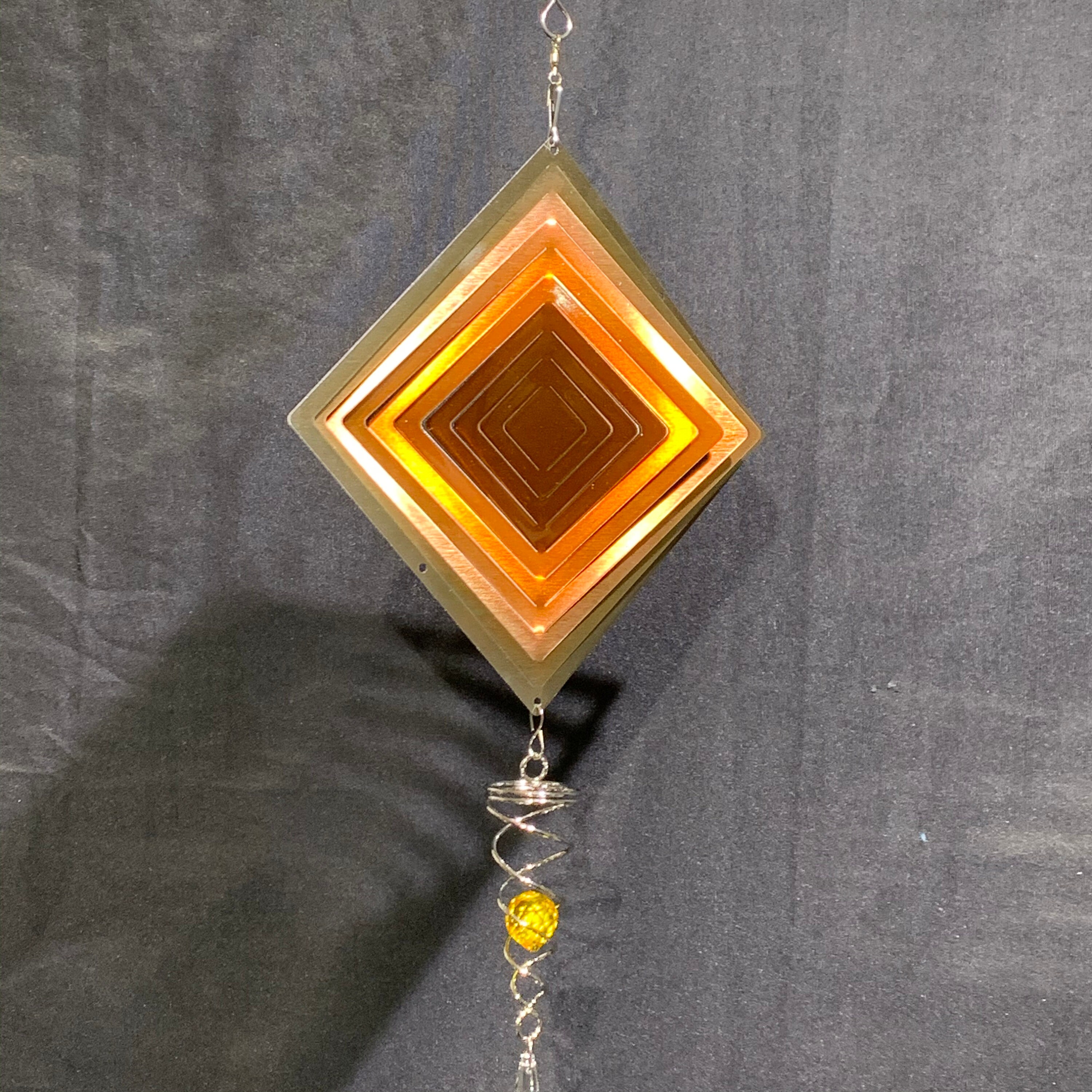 SQUARE Wind Spinner Silver&gold Color. Home and Garden Decoration ...