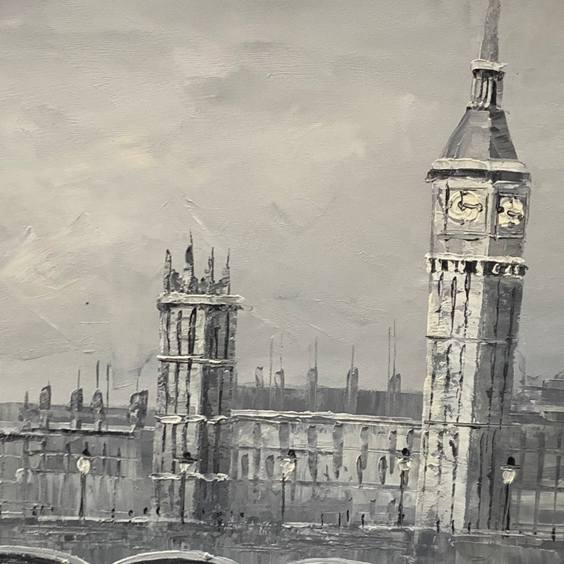 London Oil Painting. Hand-painted Cityscape Painting. Oil Painting on ...