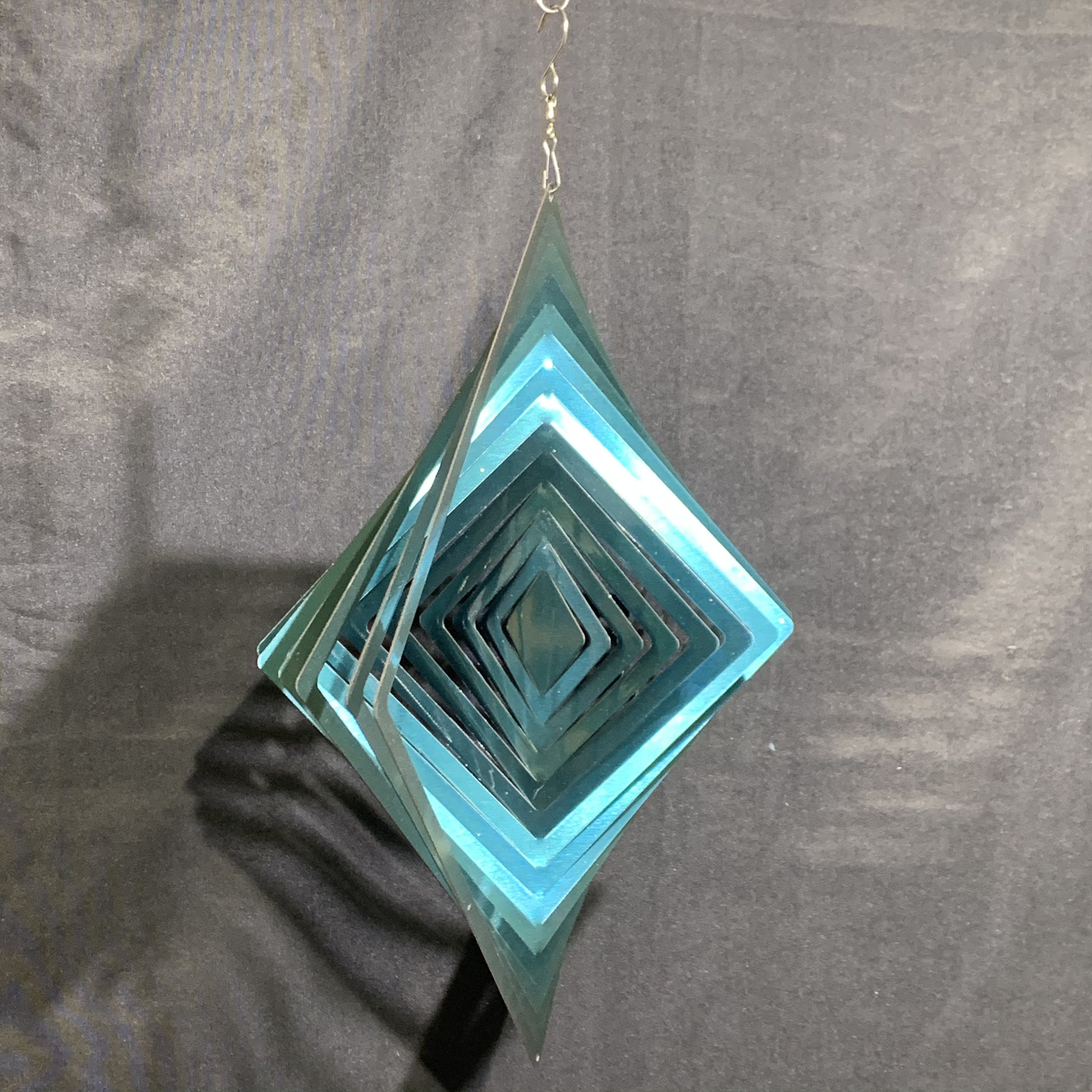 SQUARE Wind Spinner Blue&silver Color. Home and Garden Decoration ...