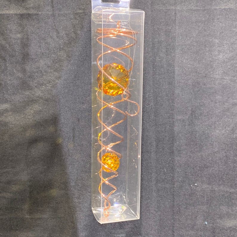 SQUARE Wind Spinner 12 and TAIL With 2 Crystal Ball. Silver&gold Color ...