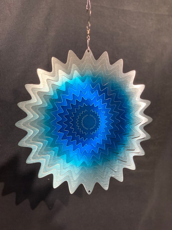 STAR WAVE Wind Spinner Silver&blue Color. Home and Garden - Etsy