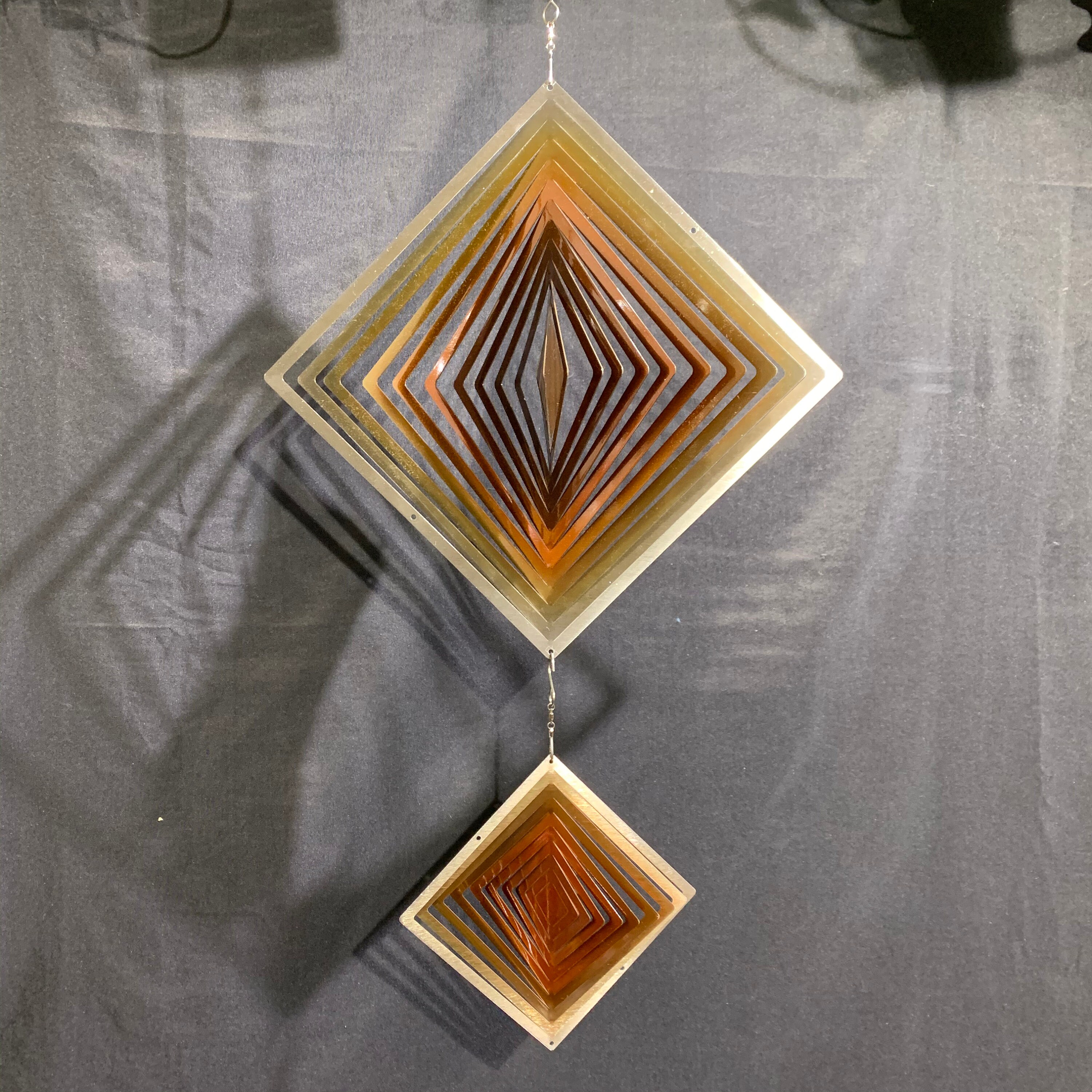 SQUARE Wind Spinner Silver&gold Color. Home and Garden Decoration ...