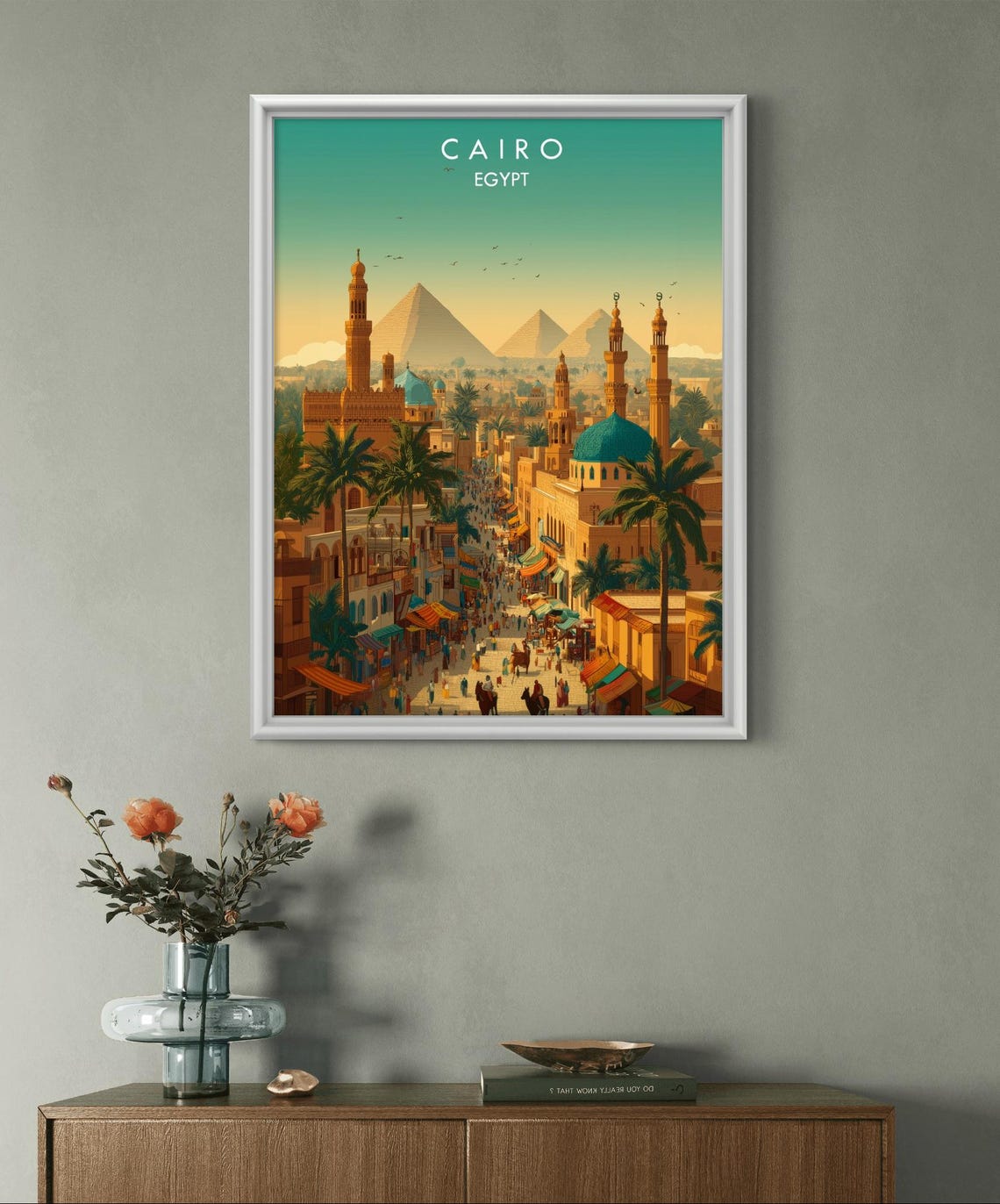 Cairo Egypt Travel Poster: Pyramids, Mosques, Bazaar (digital Download ...