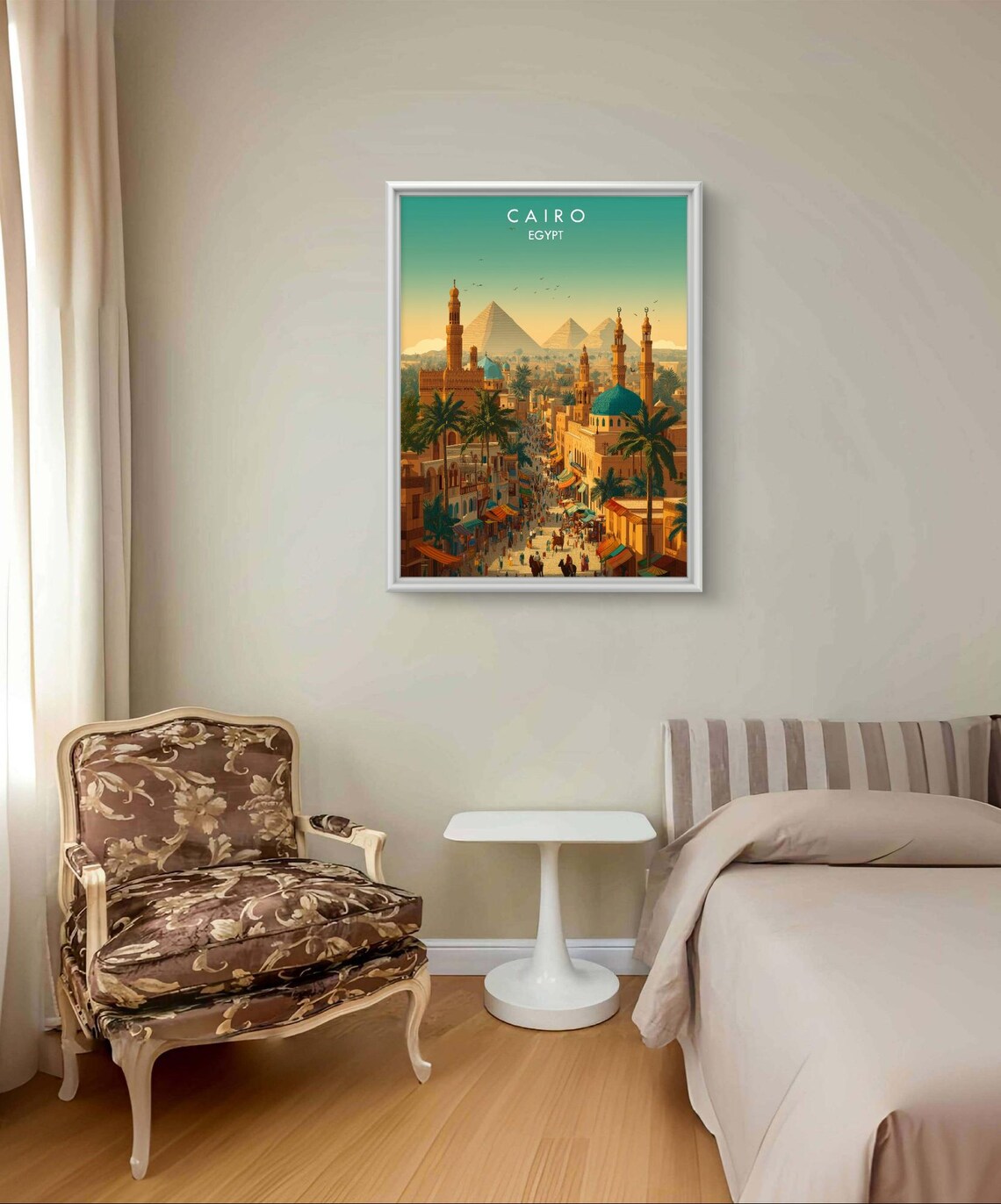 Cairo Egypt Travel Poster: Pyramids, Mosques, Bazaar (digital Download ...