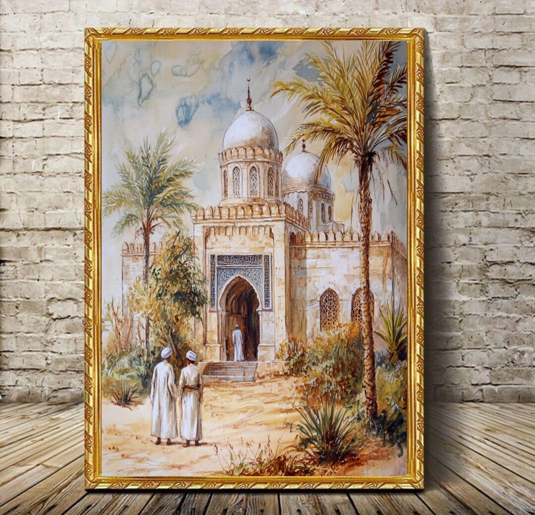 Islamic Mosque Watercolor Art Print: Arabian Architecture (digital ...