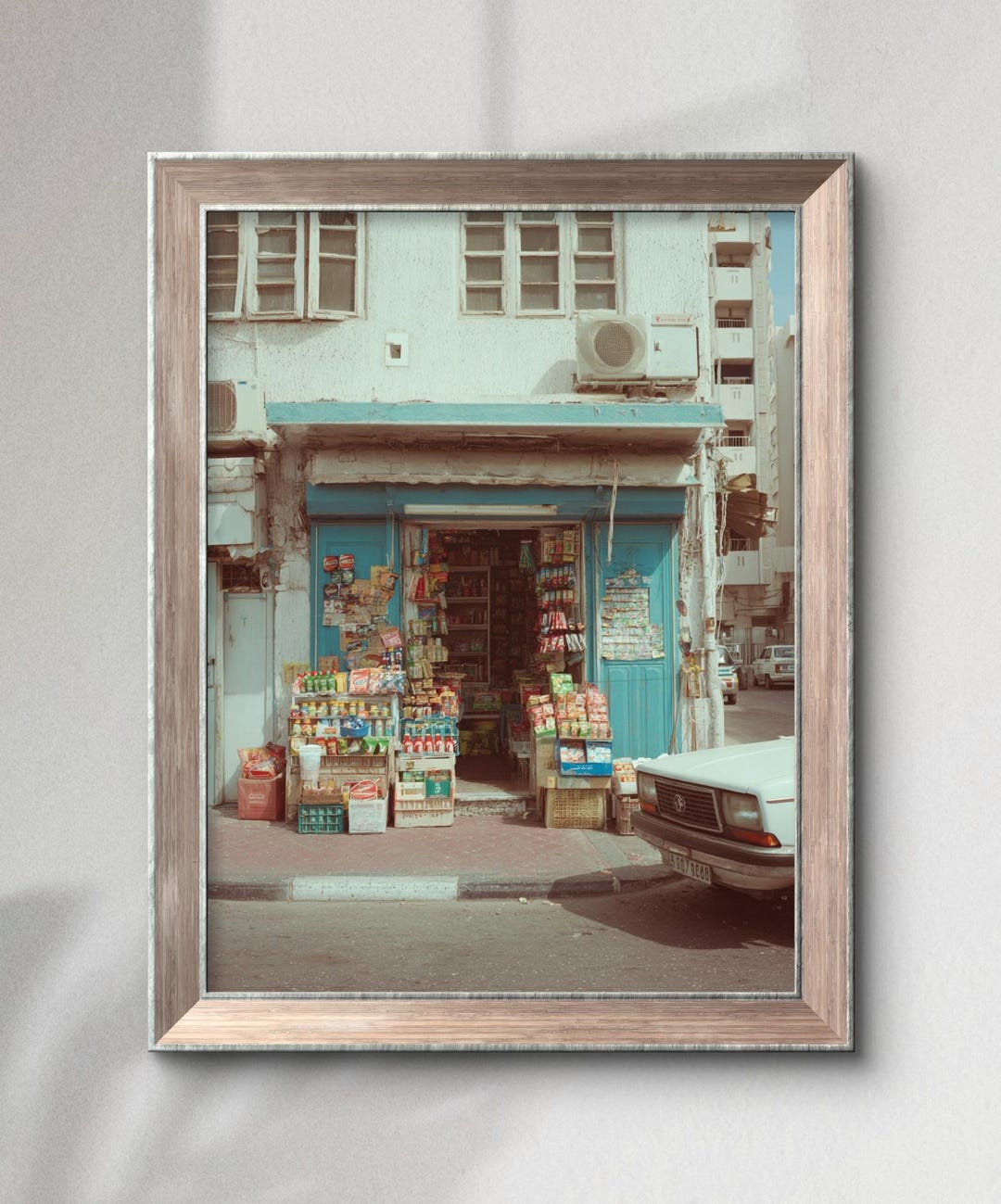 Vintage Old Dubai Baqala Corner Shop Wall Art Print | Retro Emirati ...