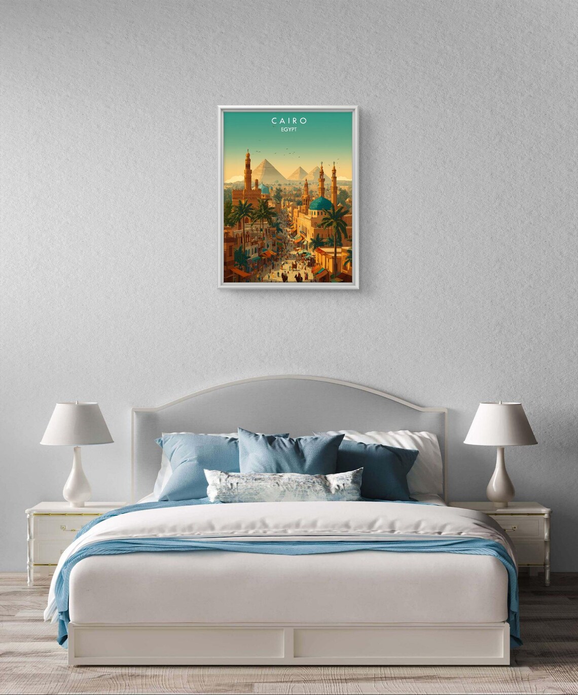Cairo Egypt Travel Poster: Pyramids, Mosques, Bazaar (digital Download ...