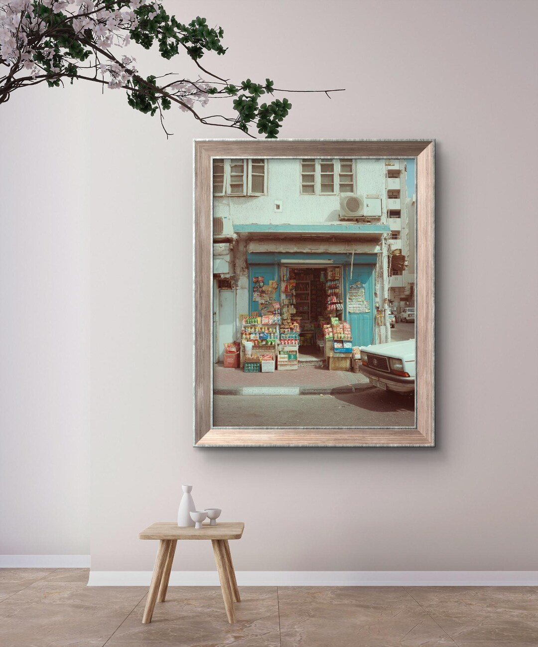 Vintage Old Dubai Baqala Corner Shop Wall Art Print | Retro Emirati ...