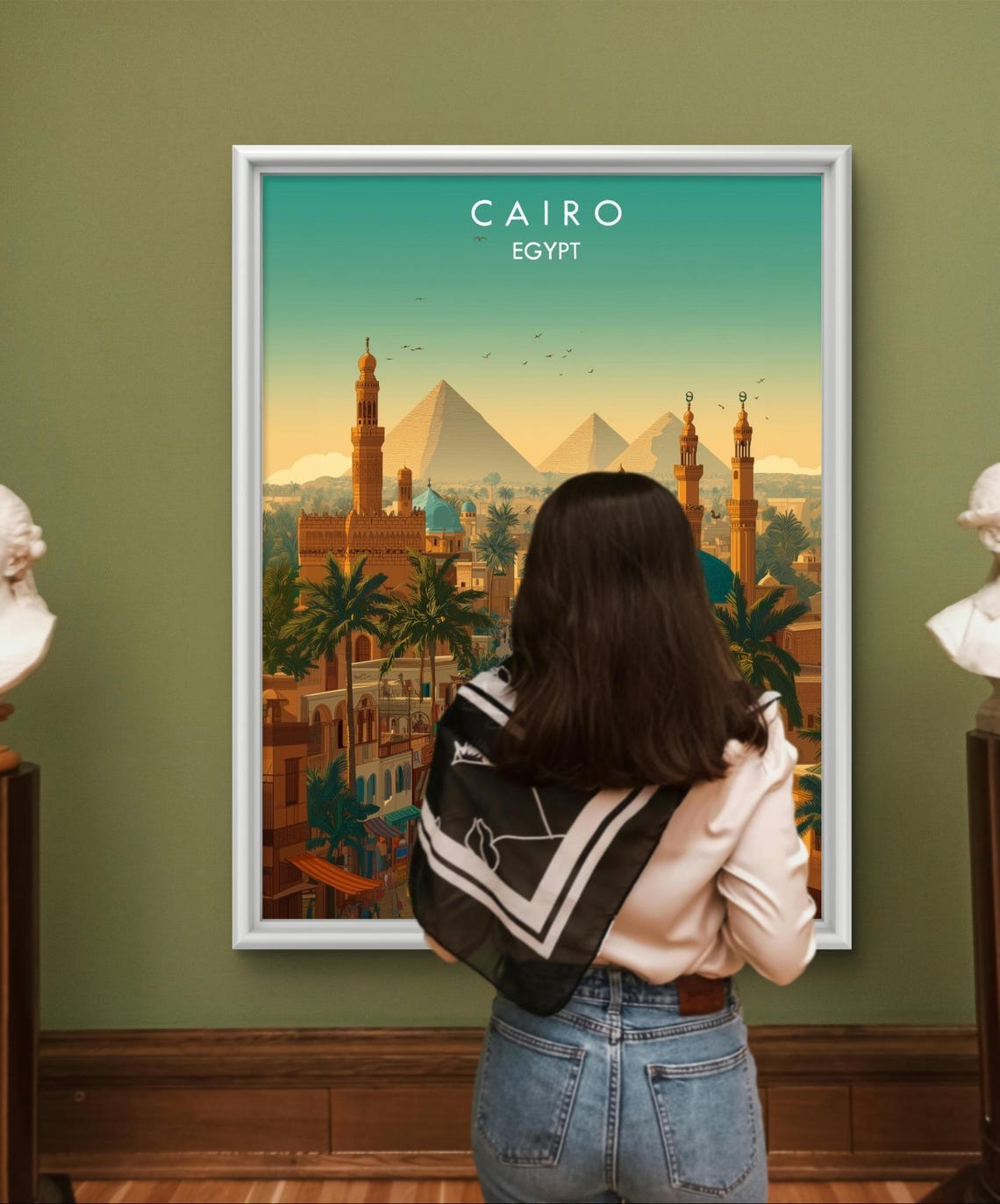 Cairo Egypt Travel Poster: Pyramids, Mosques, Bazaar (digital Download ...