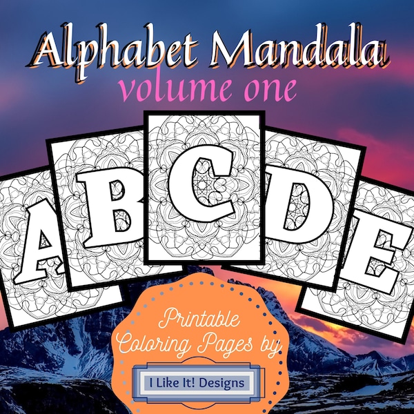 Mandala Alphabet Coloring Page - Etsy