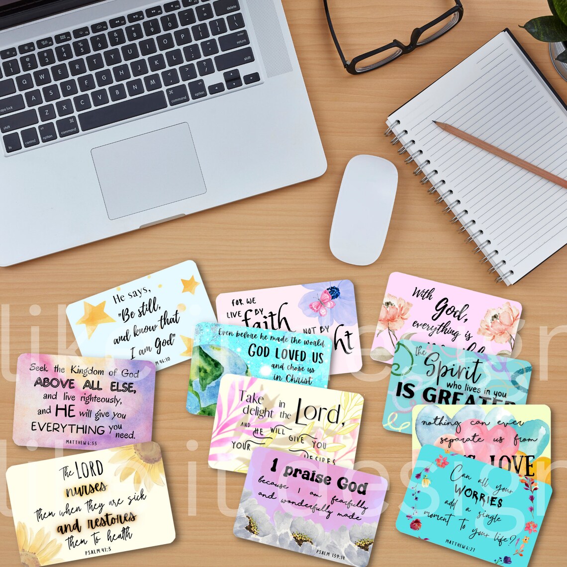 20 Encouraging Bible Verse Printable Cards Esv,printable Scripture Note ...