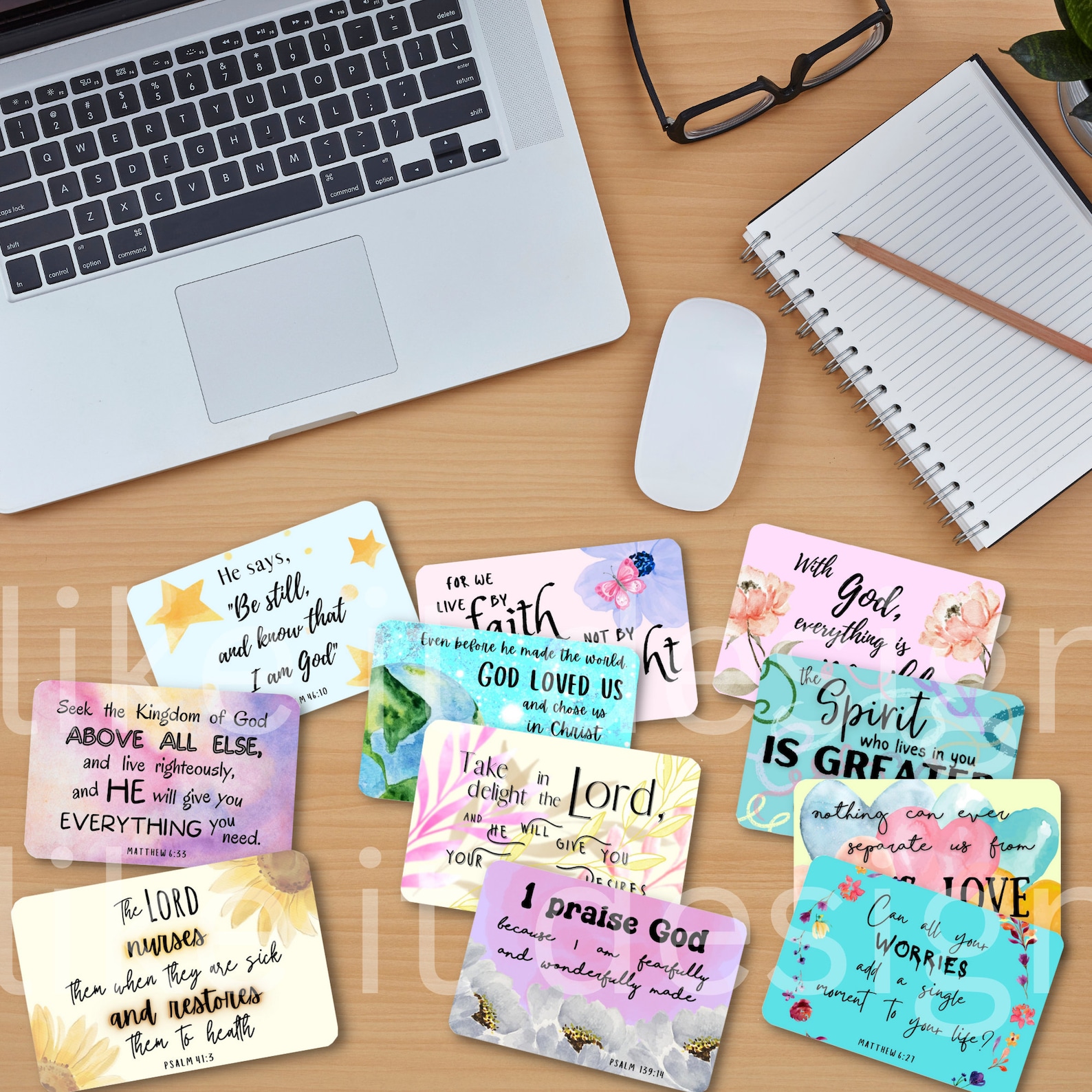 20 Encouraging Bible Verse Printable Cards Esv,printable Scripture Note ...