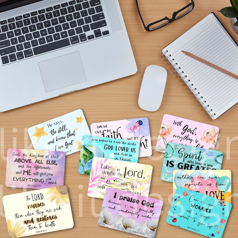 20 Encouraging Bible Verse Printable Cards Esv,printable Scripture Note ...