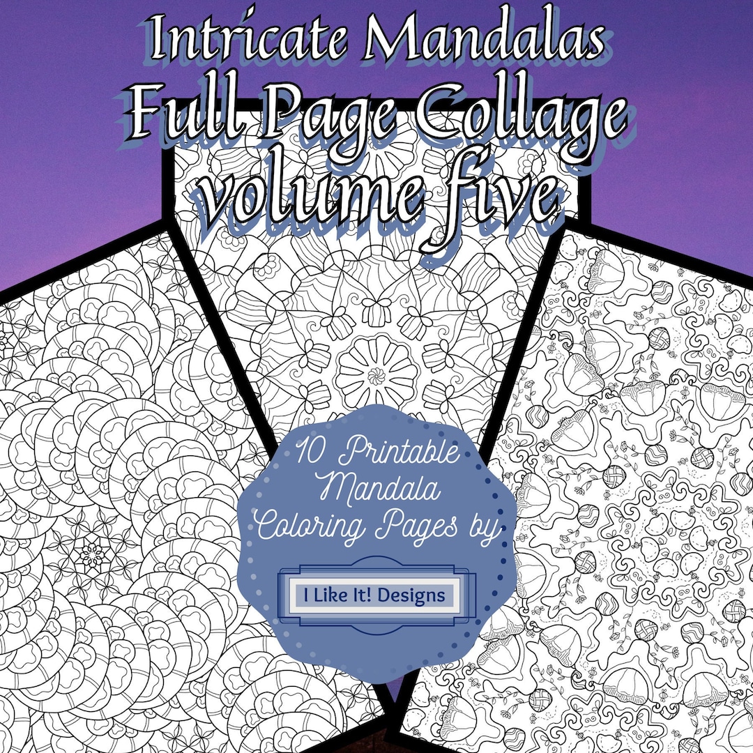 10 Printable Full Page Mandala Coloring Pages Vol 5, Adult Coloring ...
