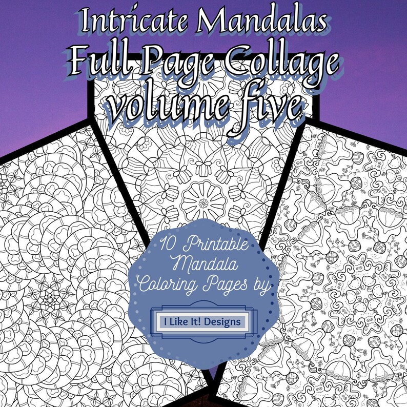 10 Printable Full Page Mandala Coloring Pages Vol 5, Adult Coloring ...
