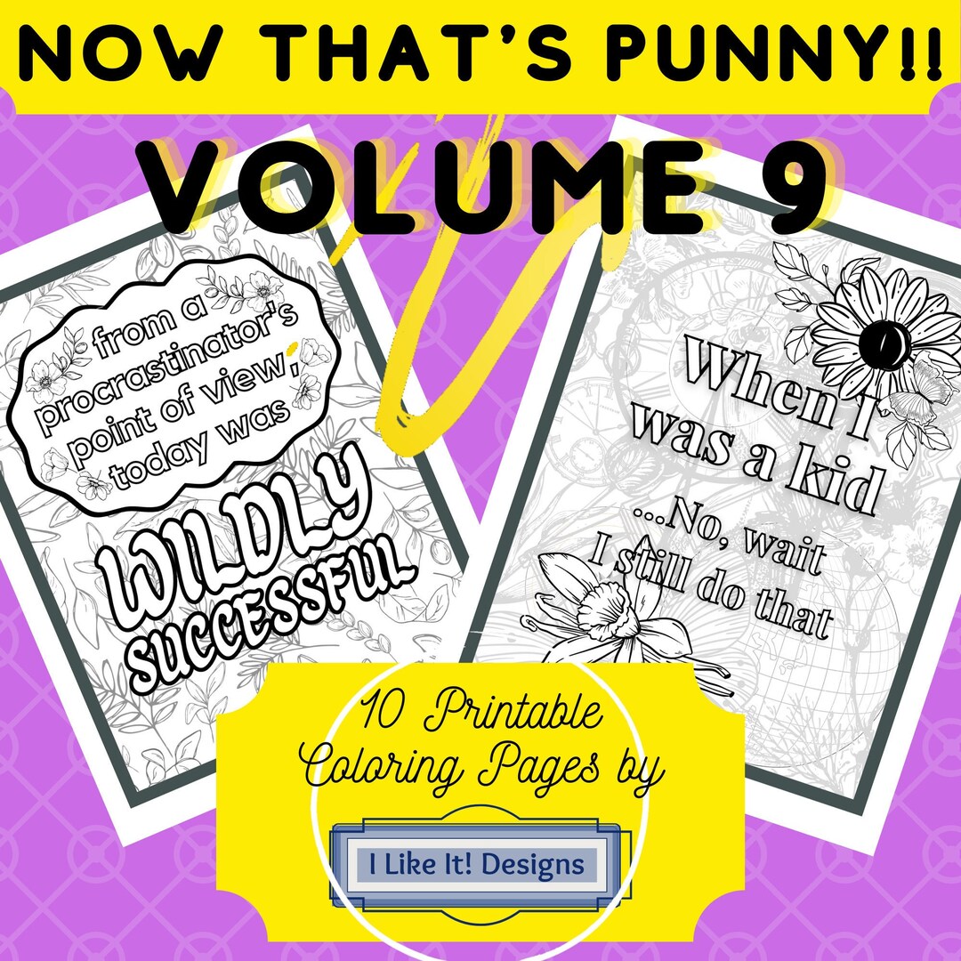 Printable "now That's Punny- Volume 8" Coloring Pages; Stress Relief ...