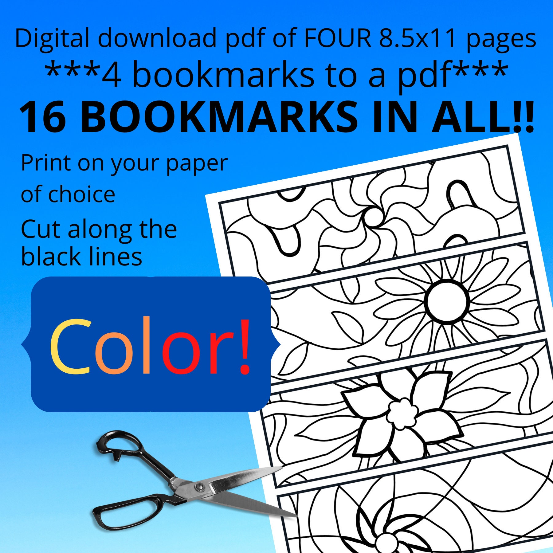 16 Printable Coloring Bookmarks of Easy Mandalas to Color VOLUME 1,fun ...
