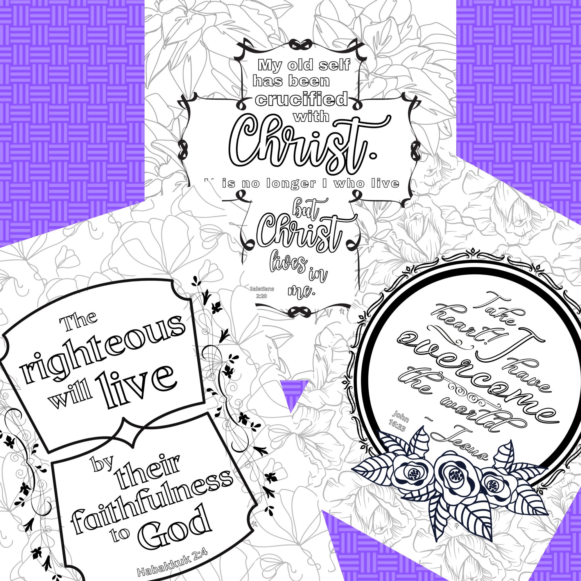 10 Printable Faith Based Coloring Pages Vol 5, Printable Pdf, Instant ...