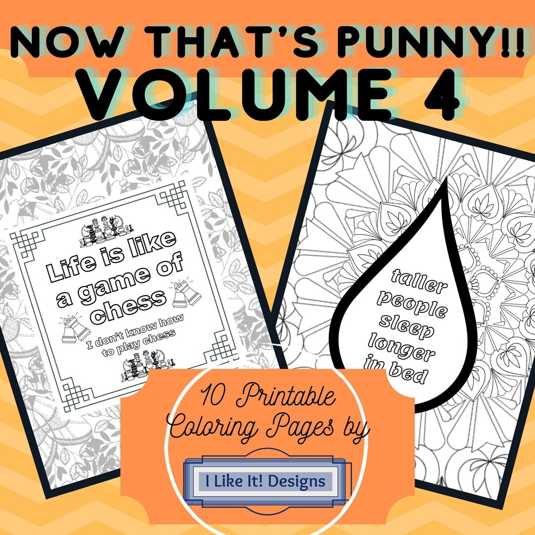 Printable "now That's Punny- Volume 4" Coloring Pages; 10 Pages, PDF ...