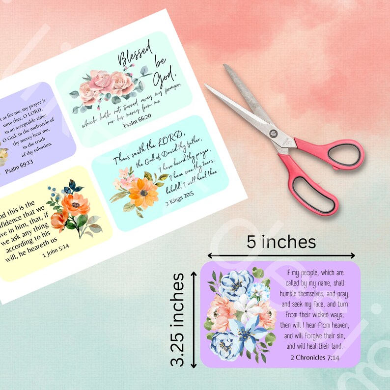 20 KJV Prayer Bible Verse Printable Cards,printable Scripture Note ...