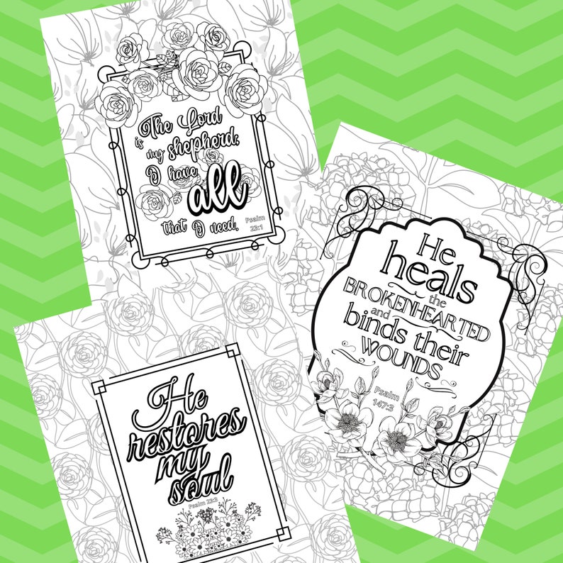 10 Printable Faith Based Coloring Pages Vol 4, Printable Pdf, Instant ...