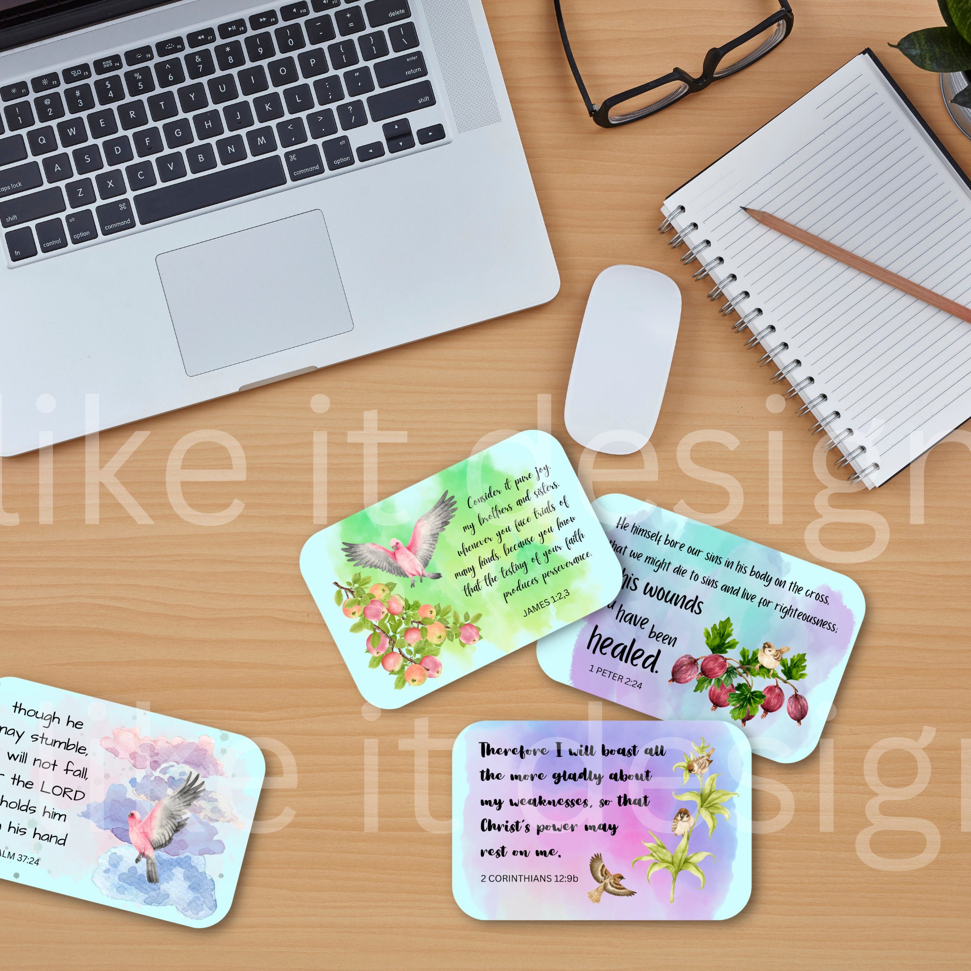 20 Printable Scripture Cards: Vol 1 God's Promises Niv,scripture Memory ...