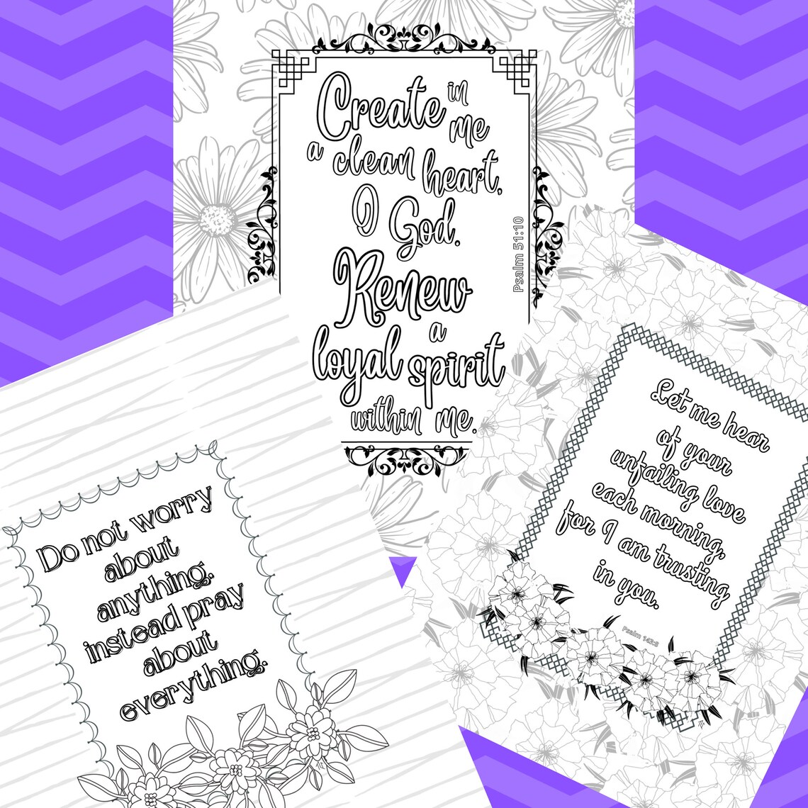 10 Printable Faith Based Coloring Pages Vol 5, Printable Pdf, Instant ...