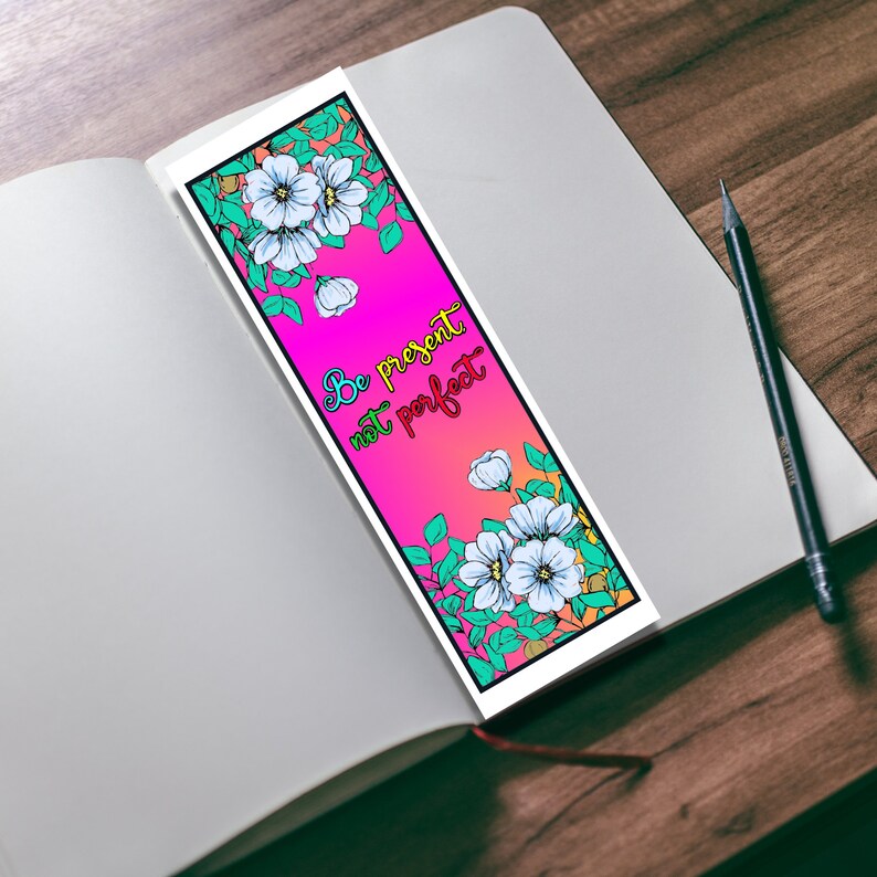 4 Printable Coloring Bookmarks With Inspirational Quotes With Flowers ...
