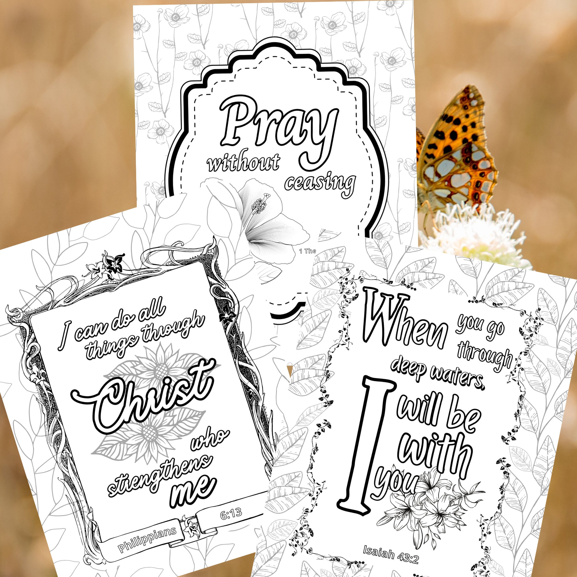 10 Printable Faith Based Coloring Pages Vol 3, Printable Pdf, Instant ...