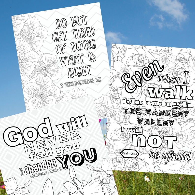 10 Printable Faith Based Coloring Pages; Bible Scripture Coloring ...