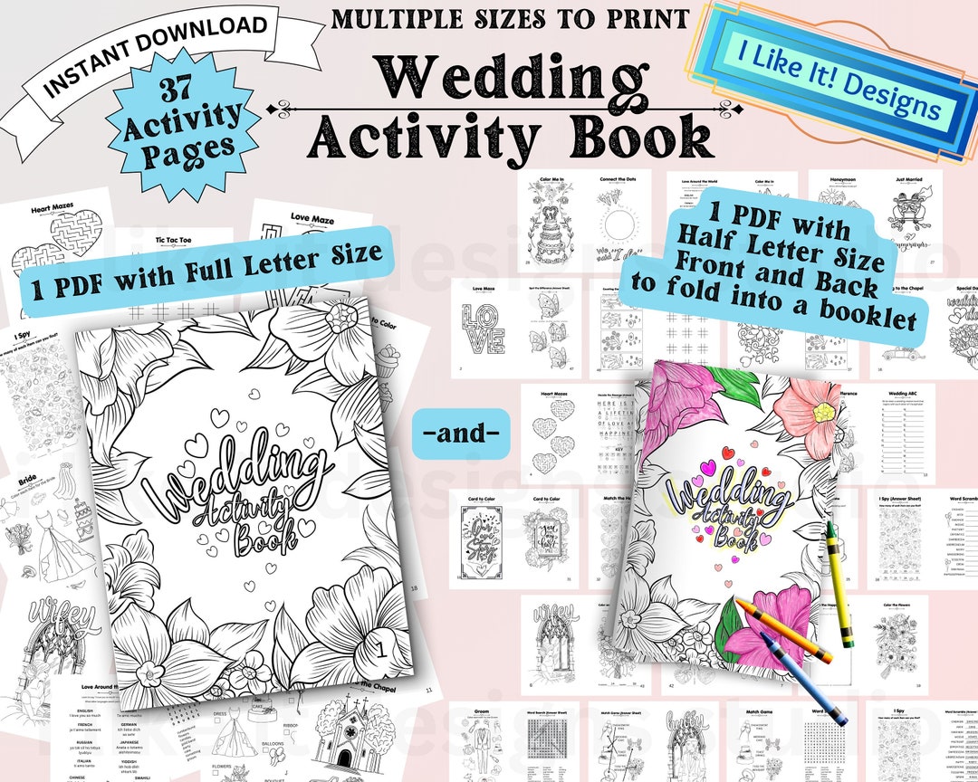 Wedding Activity and Coloring Book,printable Activity Book Wedding,keep ...