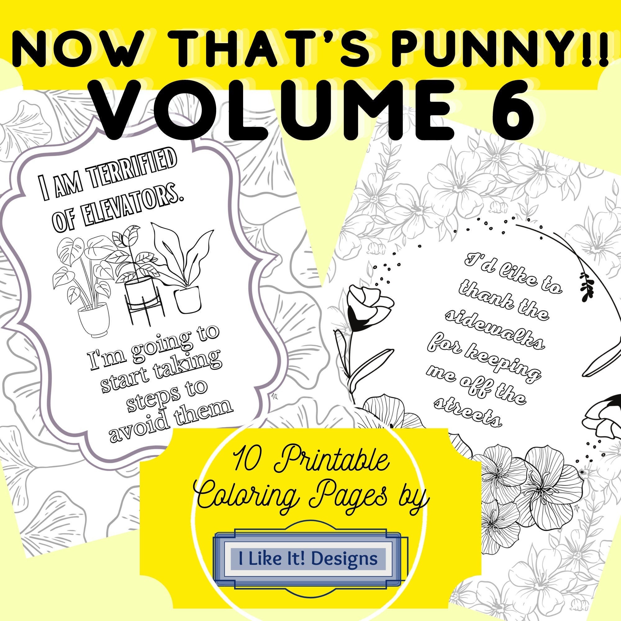 Printable "now That's Punny- Volume 6" Coloring Pages; 10 Pages, PDF ...