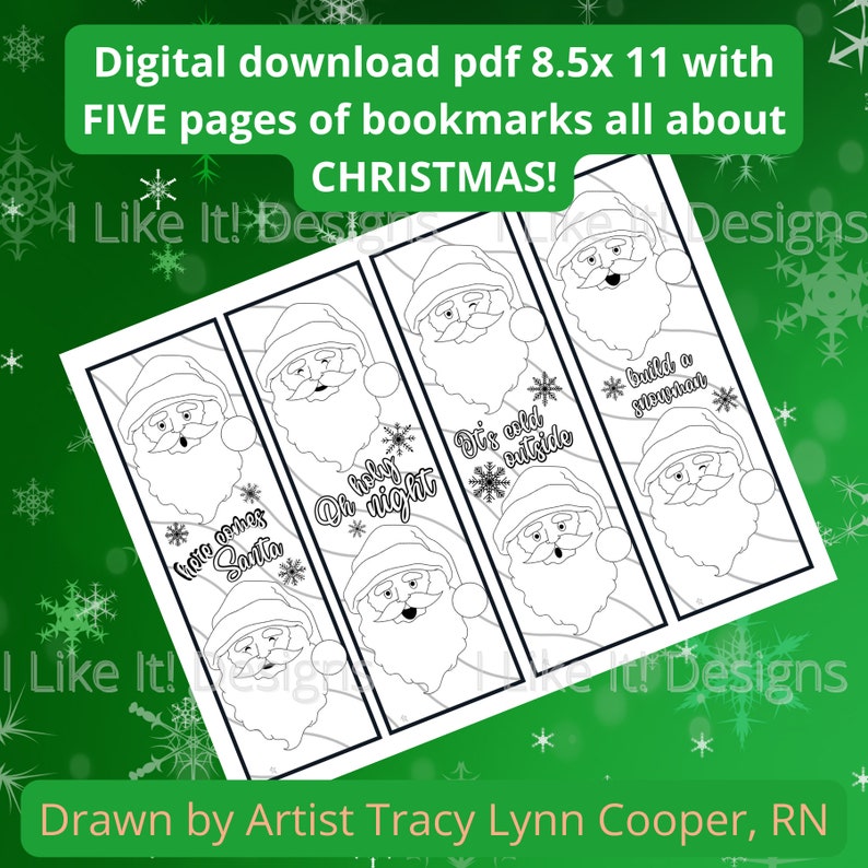 20 Printable Coloring Bookmarks for Christmas to Color VOLUME - Etsy