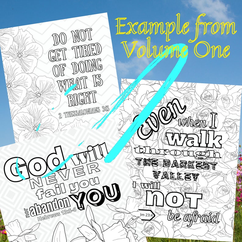 50 Printable Faith Based Coloring Pages Bundle Vol 1 Thru 5, Printable Pdf, Instant Download Pdf ...