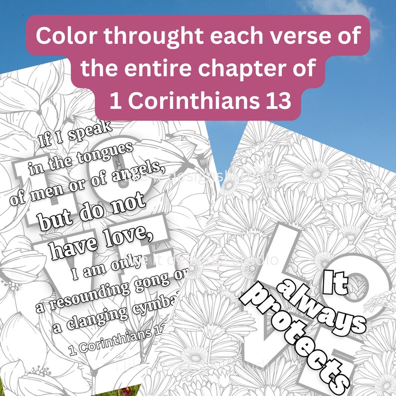 29 Printable Coloring Sheets 1 Corinthians 13 Love Chapter,valentines ...