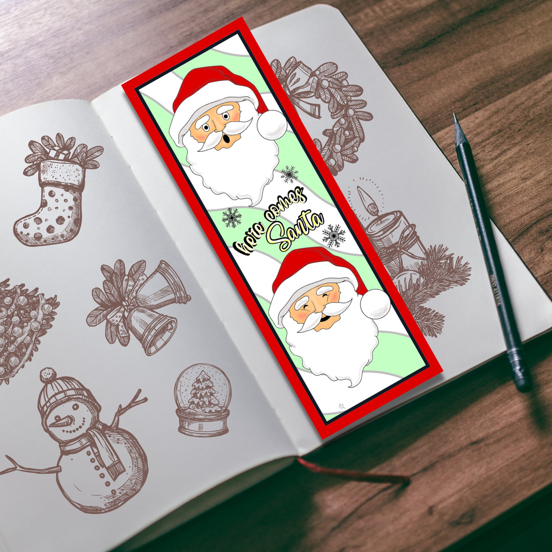 20 Printable Coloring Bookmarks for Christmas to Color VOLUME 1,fun ...