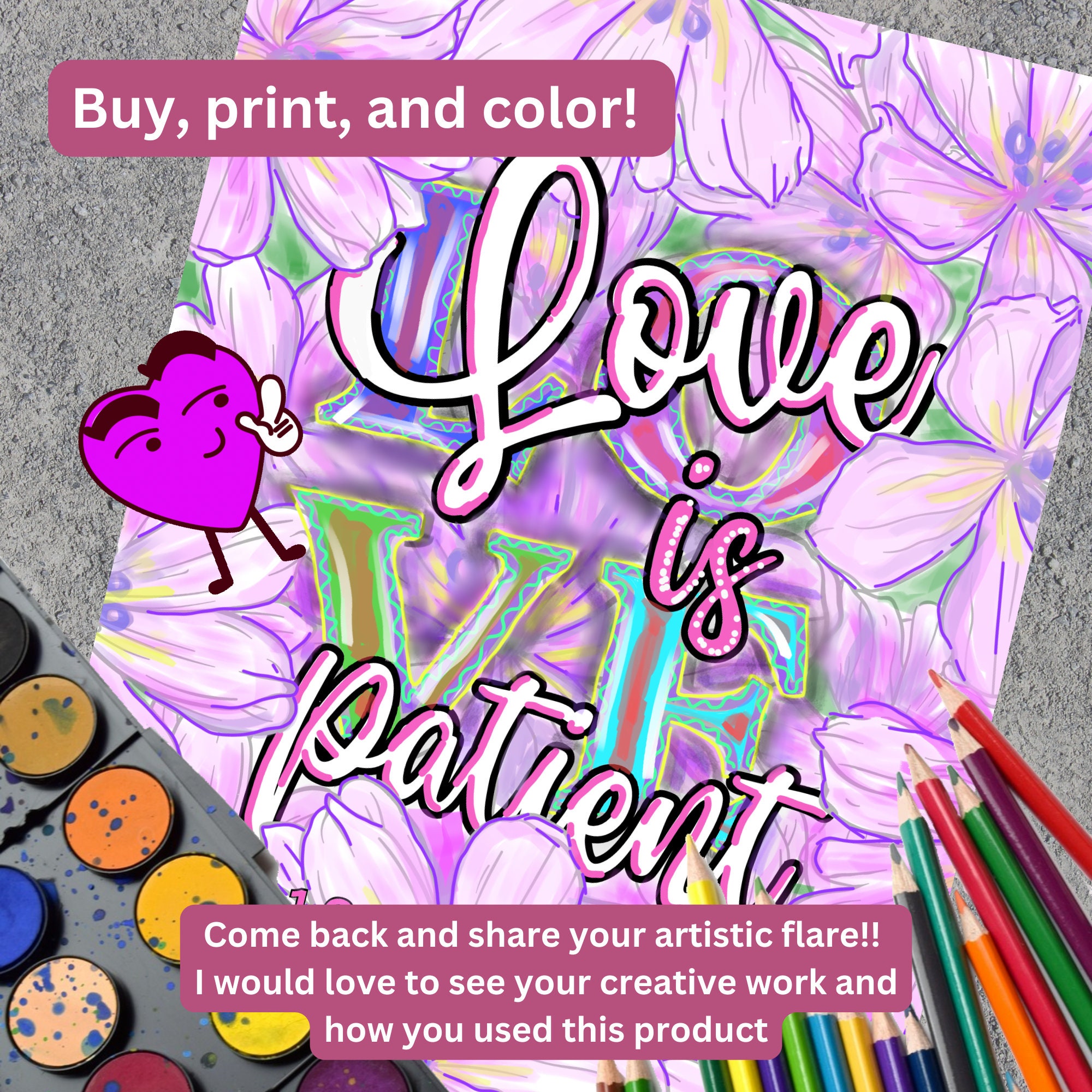 29 Printable Coloring Sheets 1 Corinthians 13 Love Chapter,valentines ...