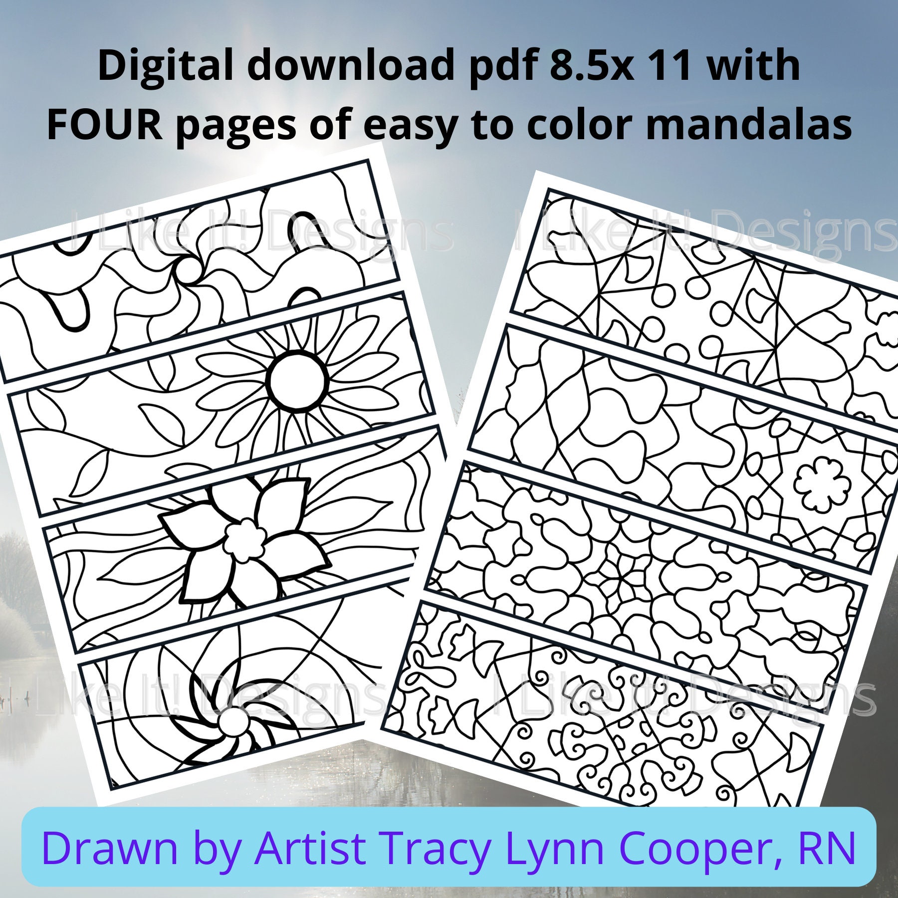 16 Printable Coloring Bookmarks of Easy Mandalas to Color VOLUME 1,fun ...