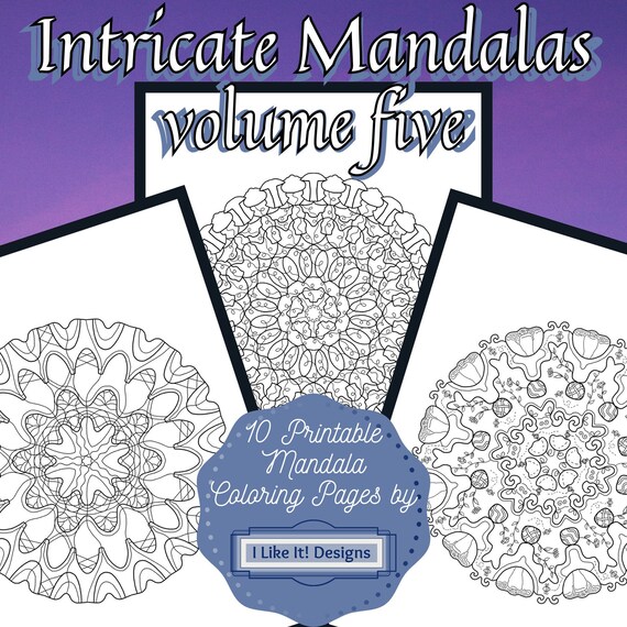 10 Printable Mandala Coloring Pages Volume 5 Adult Coloring | Etsy